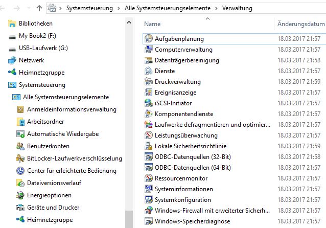 Windows 10: Systemsteuerung